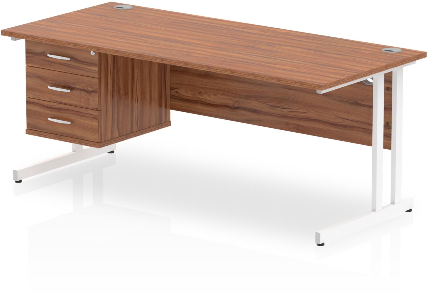 Impulse Rectangular Desk with Pedestal - Office Furniture Value ...