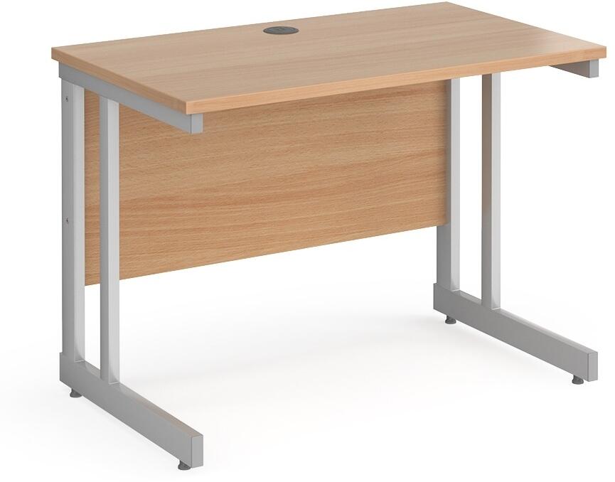 Gentoo Rectangular Desk with Twin Cantilever Legs - 1000mm x 600mm ...