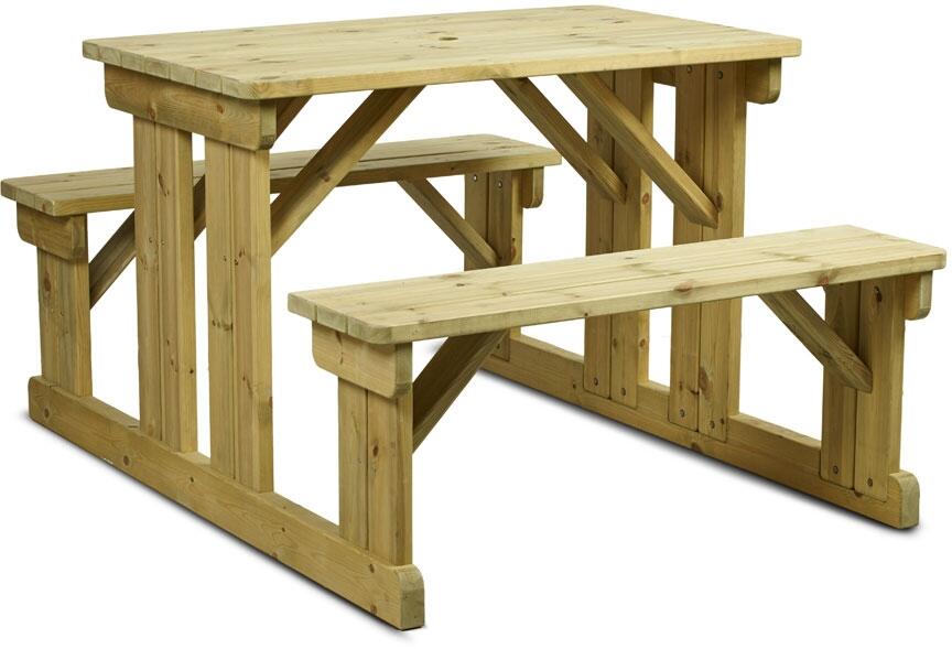 Zap Newport 6-Seater Walk-In Bench Table in Solid Spruce Wood - Office ...