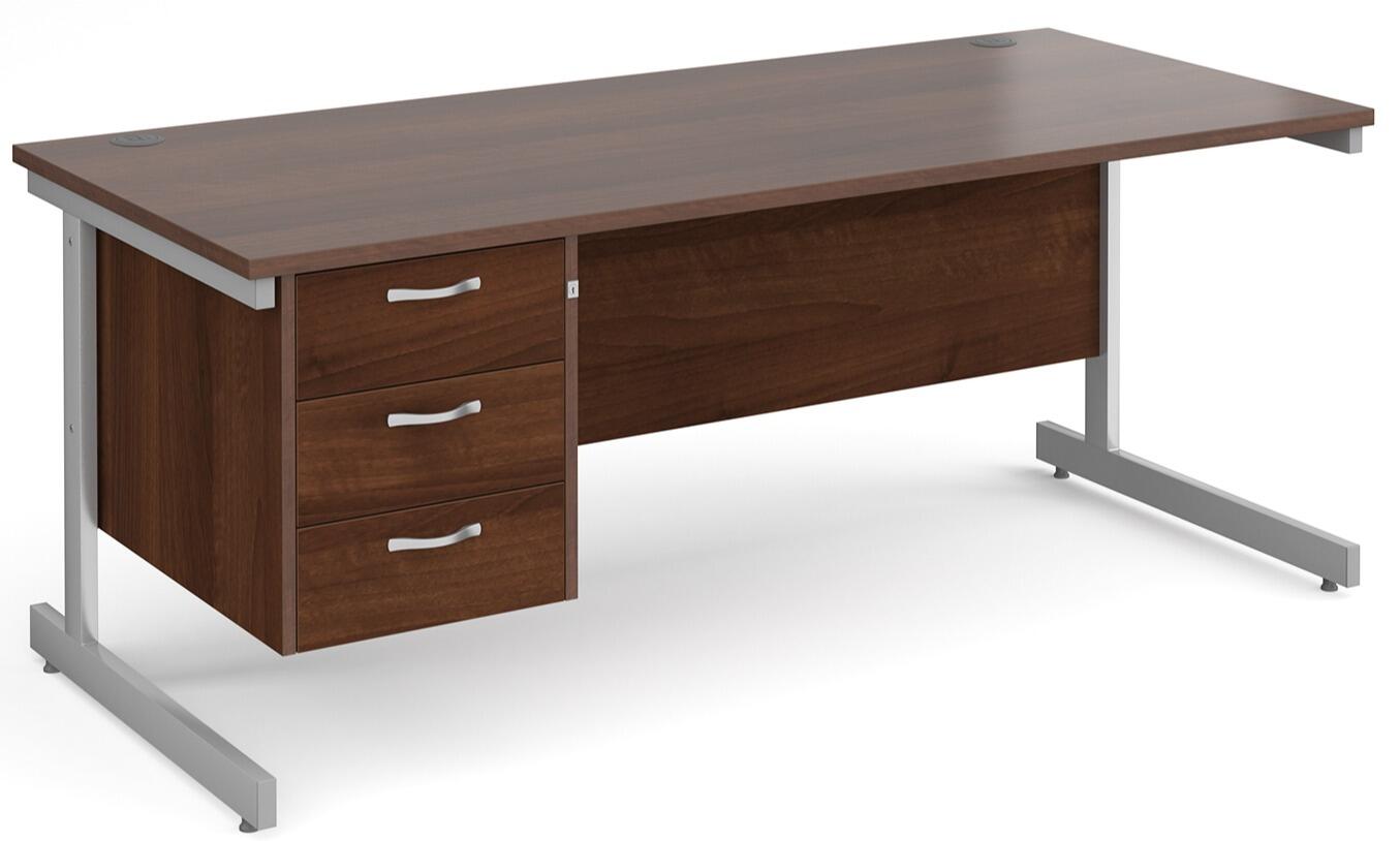 Gentoo Rectangular Desk with Single Cantilever Legs and 3 Drawers ...