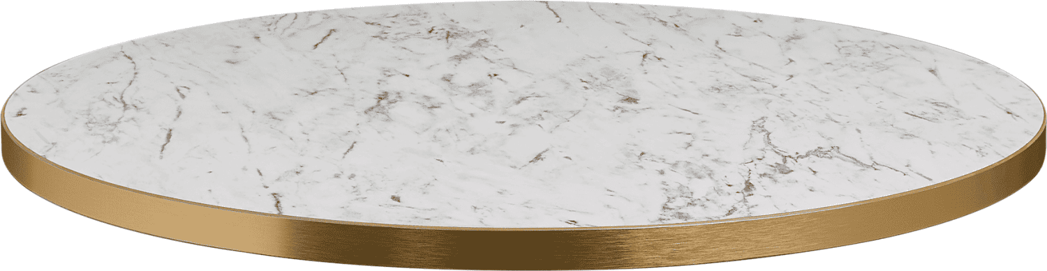Omega Laminate Marble Round Table Top - Gold Edge, 600mm - Office ...