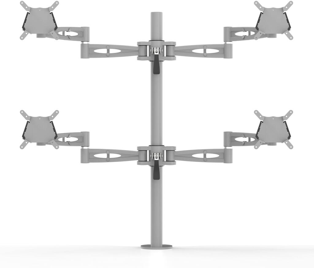 Metalicon Kardo Pole Mounted Quad Monitor Arms - Office Furniture Direct