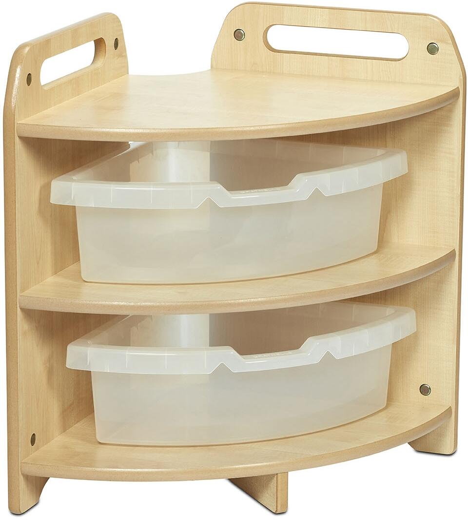 Millhouse Tall Corner Unit with 2 Clear Trays - W500xD500xH660mm - Office Furniture Direct