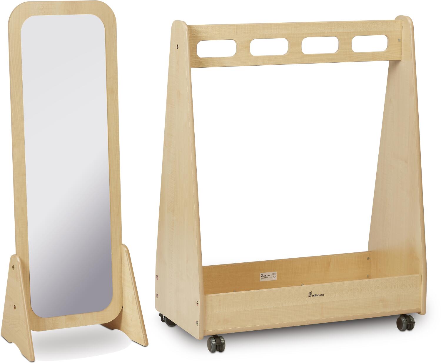 Millhouse Dressing Up Trolley and Freestanding Mirror Set - Office ...