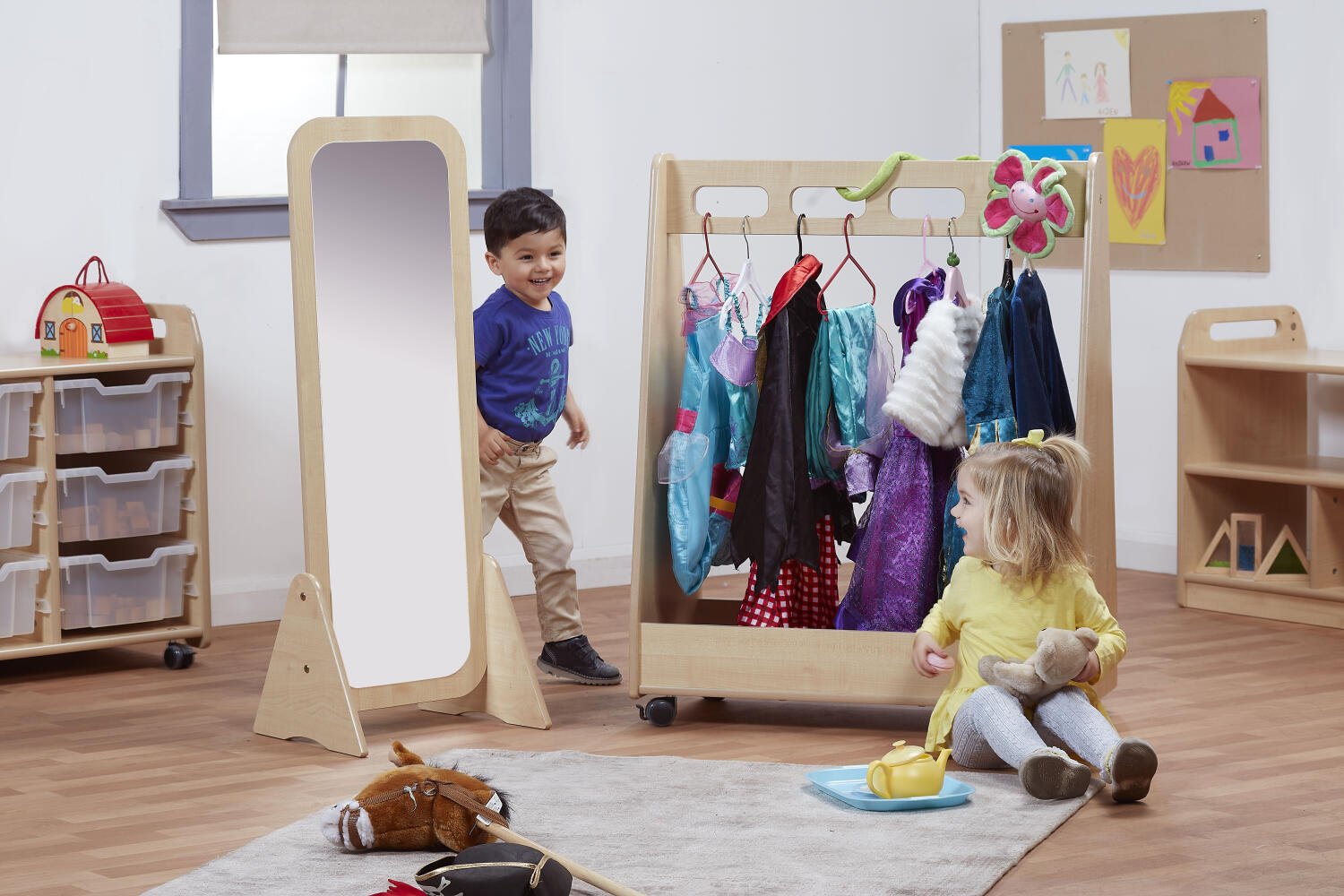 Millhouse Dressing Up Trolley and Freestanding Mirror Set - Office ...