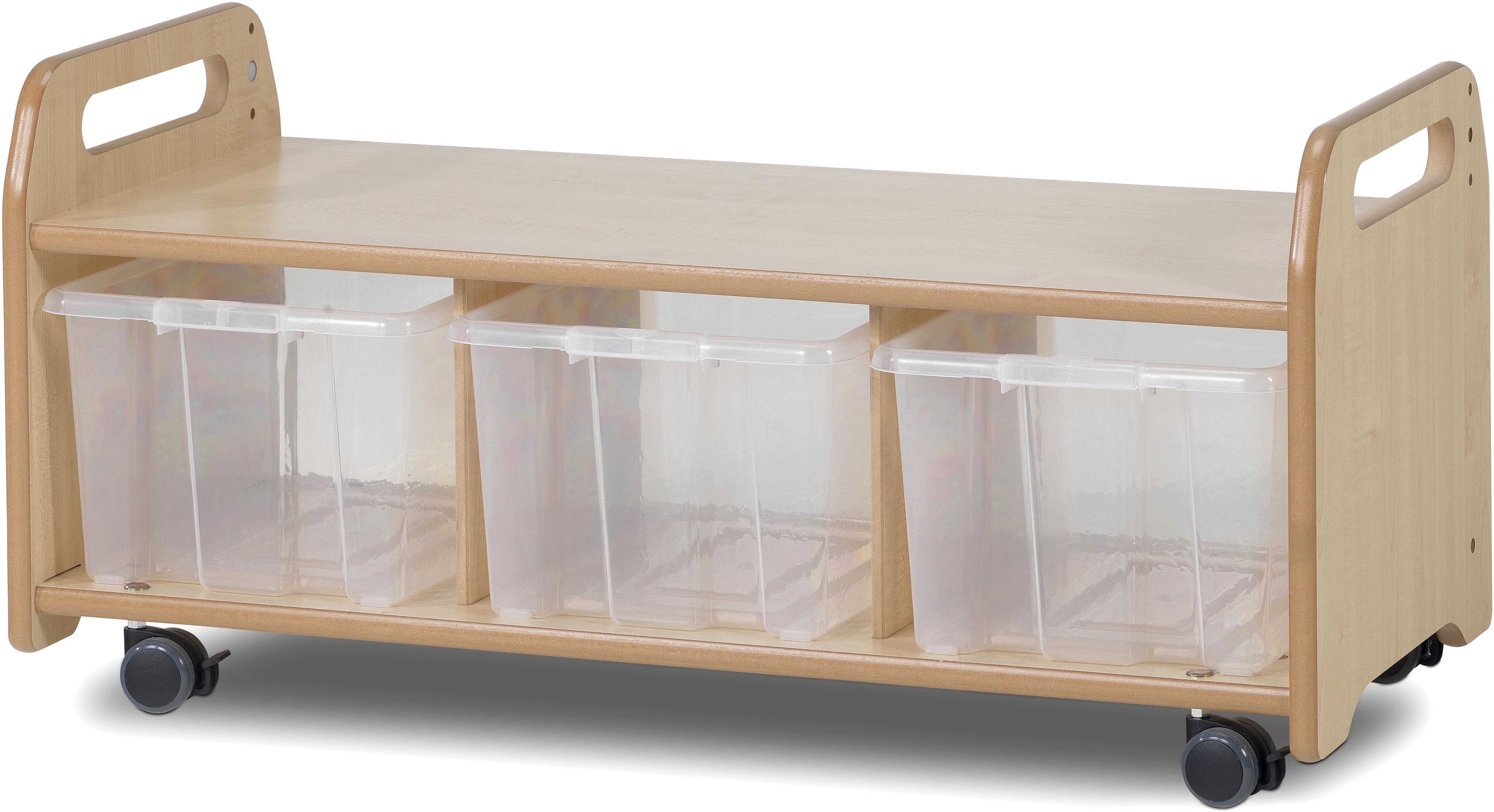 Millhouse Mobile Low Level Unit with 3 Clear Tubs: Dimensions & Details ...