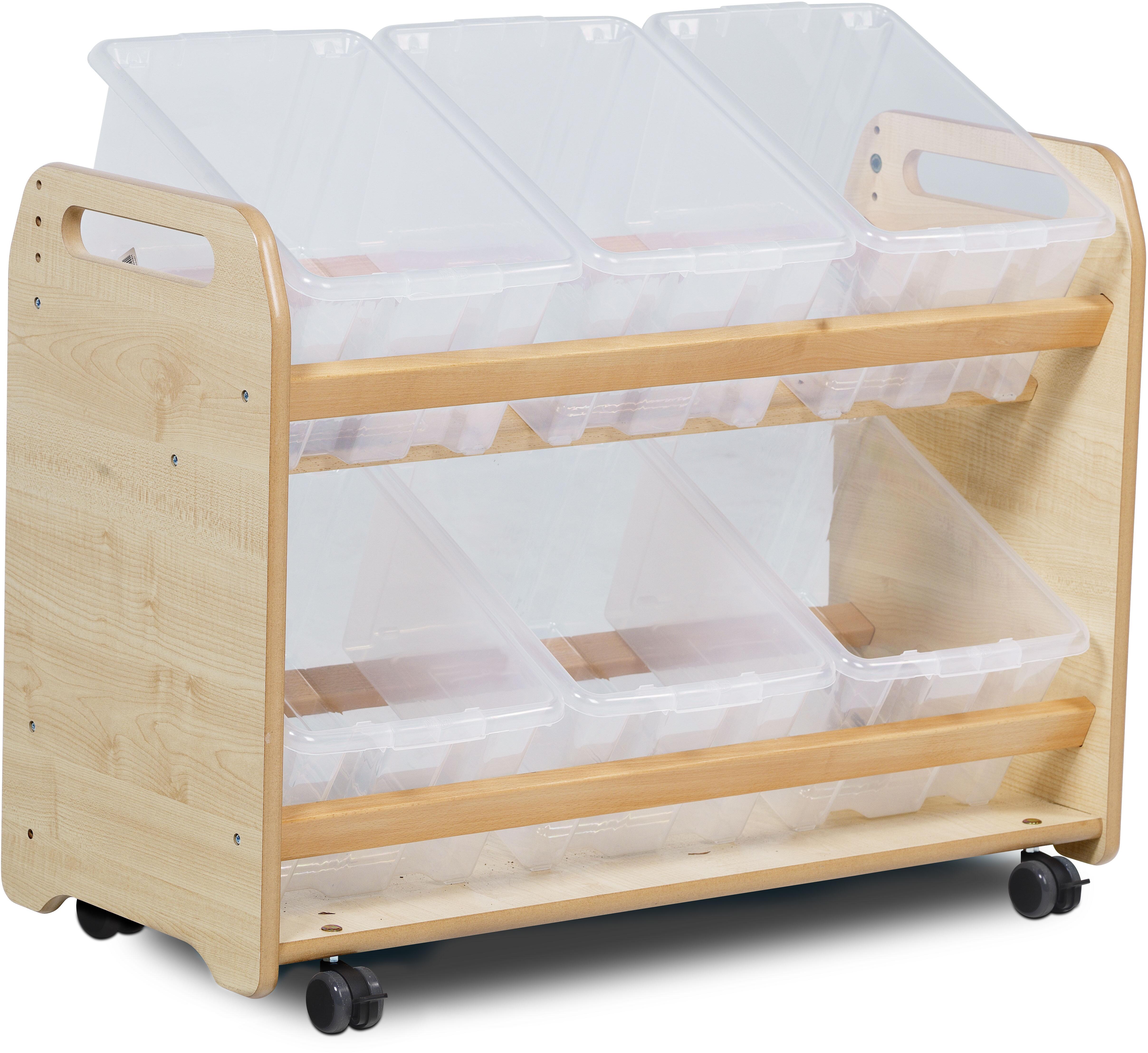Millhouse Tilt Tote Storage with 6 Clear Tubs | W900 x D400 x H660mm ...