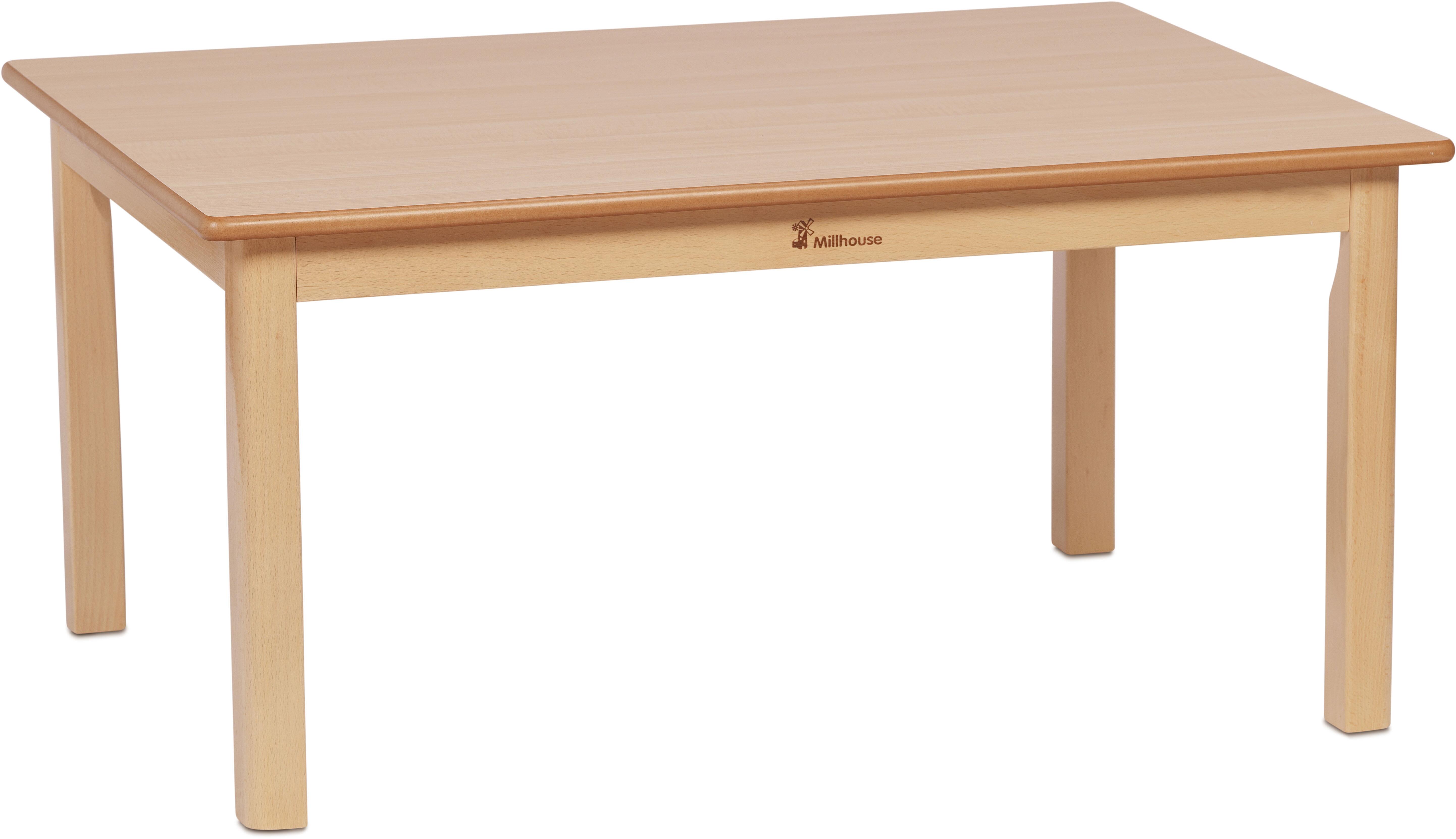 Millhouse Small Rectangular Table - Solid Beech Frame & Maple Top ...