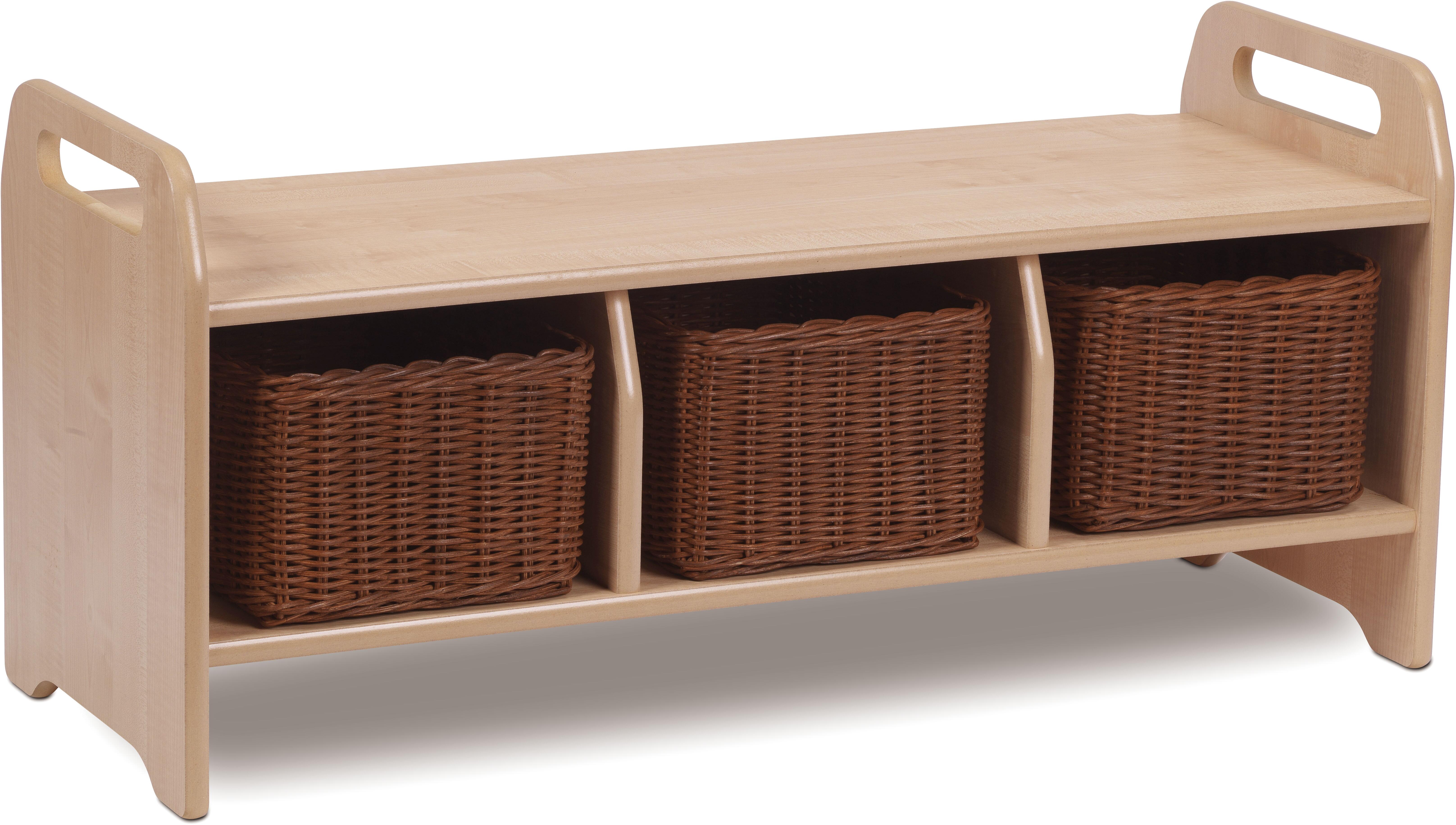 Millhouse Large Storage Bench with 3 Baskets - Durable UK Made - Office ...