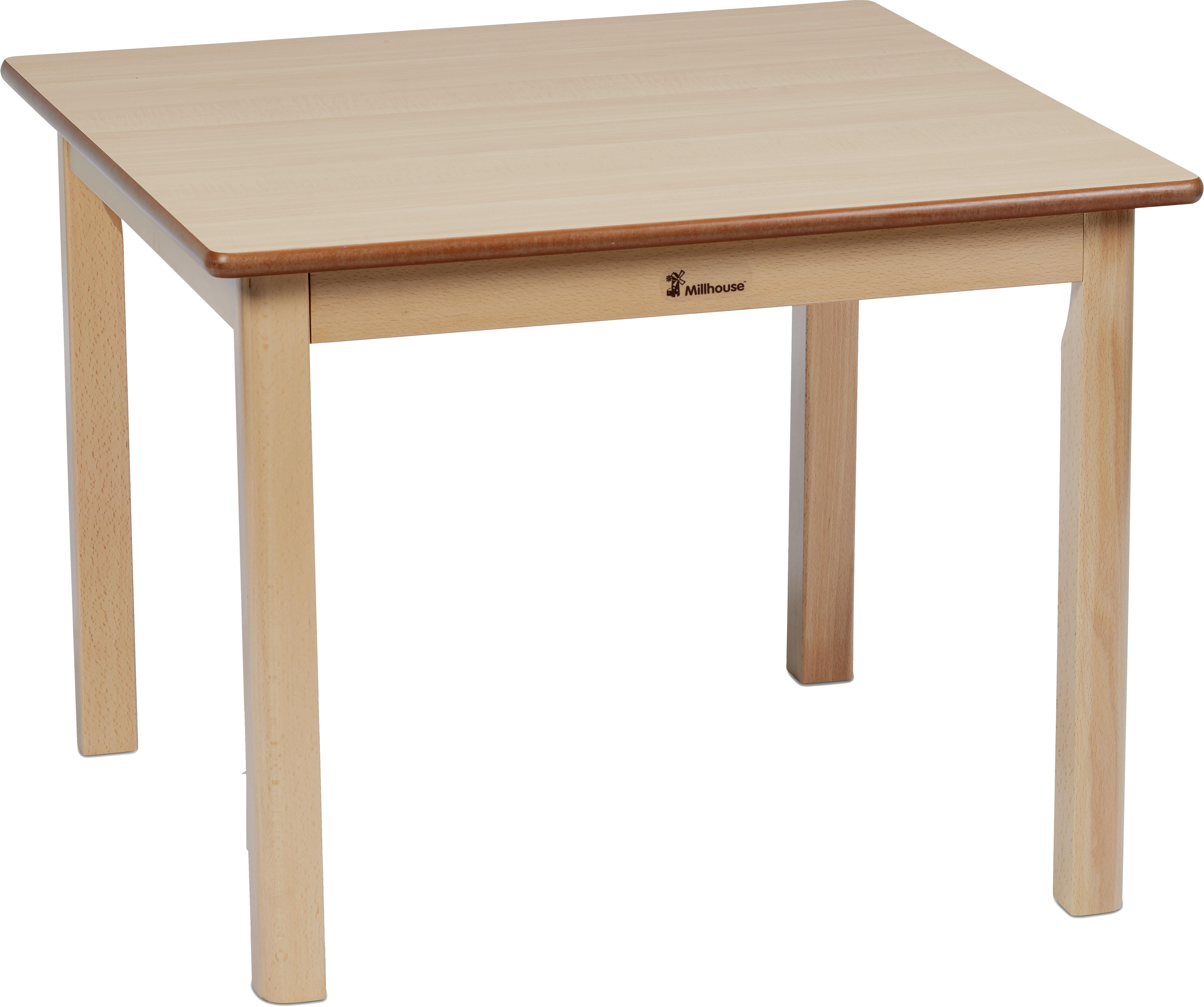 Millhouse Large Square Table - Solid Beech Frame, Maple Top - Office ...