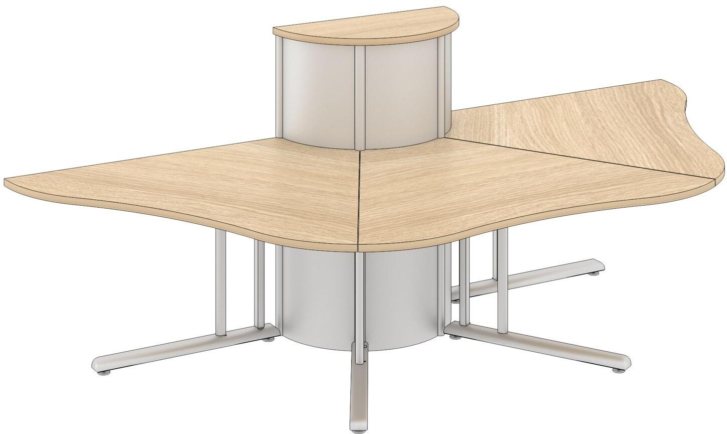 Elite 3 Person Semi Circular Call Centre Desk with Adjustable Feet ...