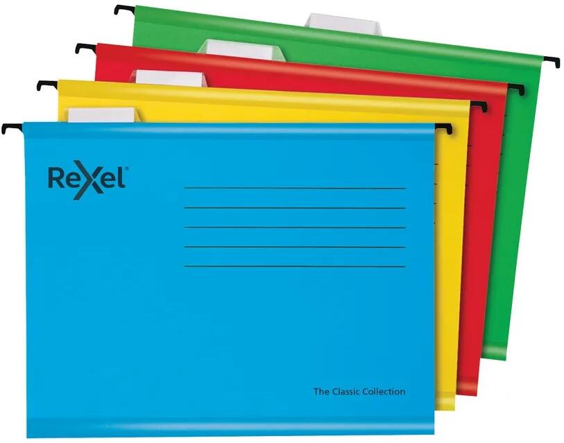 Rexel Classic A4 Reinforced Filing Cabinet Suspension Files Assorted ...