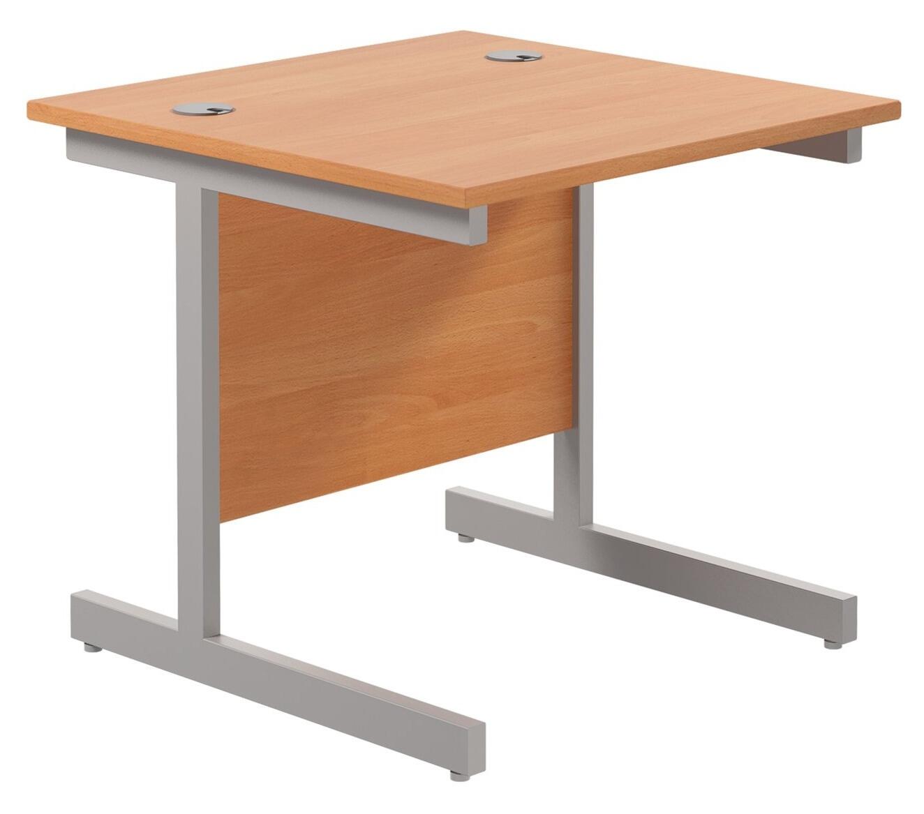 TC Single Upright Rectangular Desk with I-Frame Legs - 800mm x 800mm ...