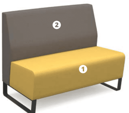 Encore² Modular Double Seater Sofa with Wooden Sled Frame - Office ...