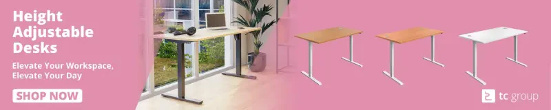 Teknik Pivot Cupboard Desk - Sonoma Oak Effect with Storage - Office ...