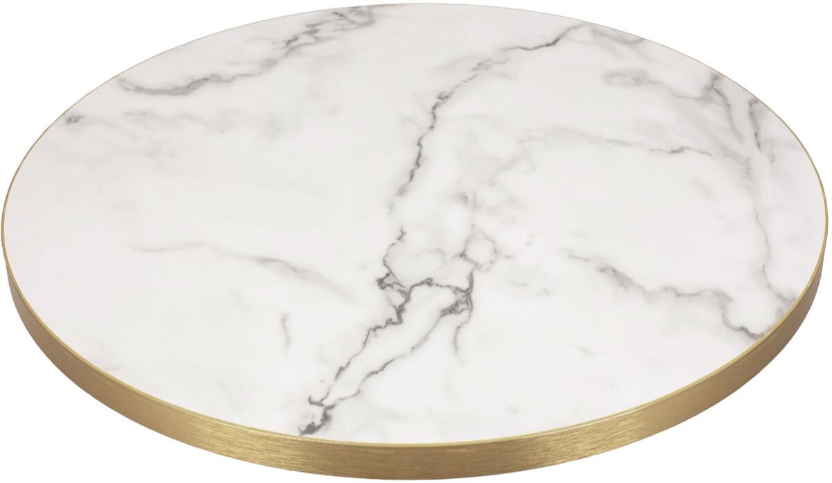Tabilo Tuff High Gloss Round Table Top - Luxurious Gold Edging - Office ...