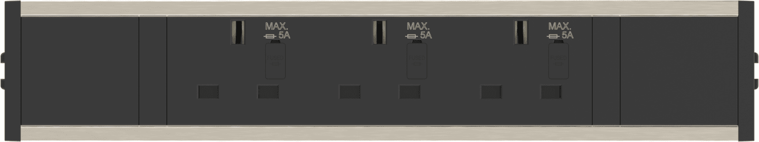 Metalicon Powerlink Underdesk Power Module with 2 Power Sockets and 1 ...