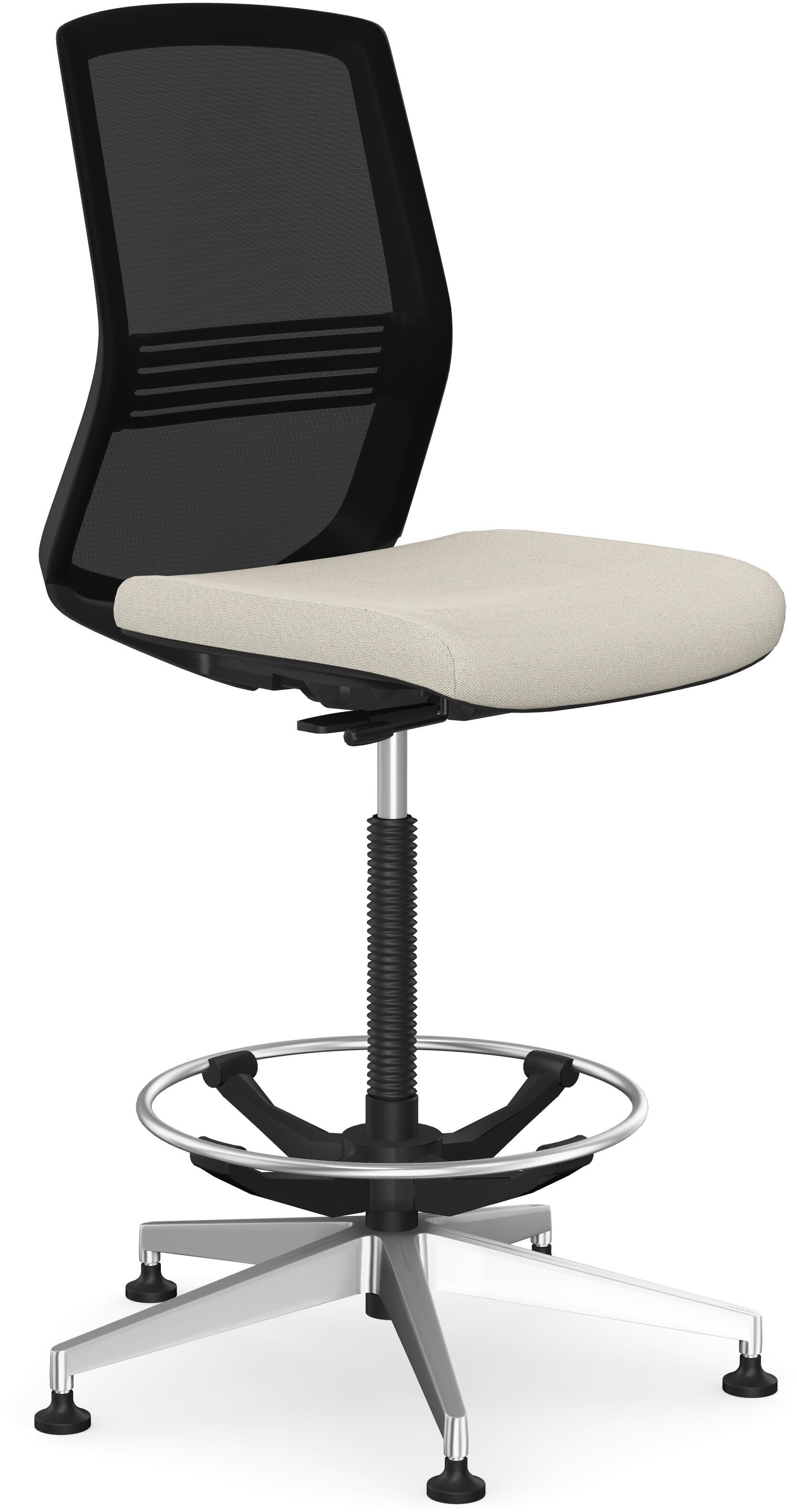 Elite Vida Mesh Draughtsman Chair with Polished Aluminum Base - Office ...