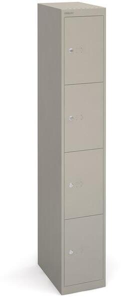 Bisley 4 Door Lockers - Grey, Fully Assembled with 5 Year Guarantee ...