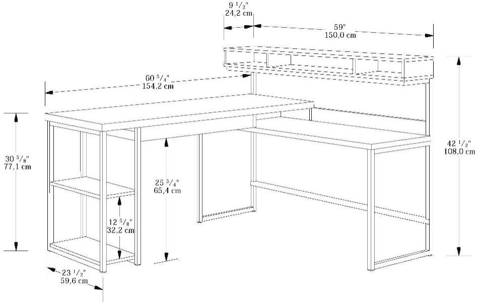 Teknik Streamline L-Shaped Home Office Desk with Salt Oak Finish ...