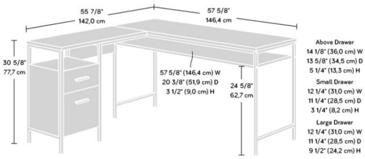Teknik Market L-Shaped Home Desk - Ideal for Compact Home Offices ...