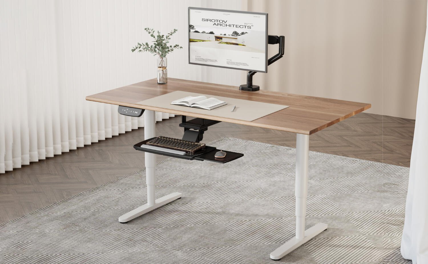 Emantis Glider Ergonomic Keyboard Tray Tilt, Swivel, Slide, with ...