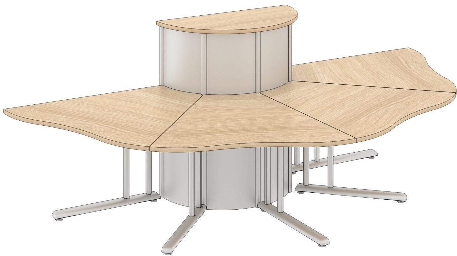 Elite 4 Person Semi Circular Call Centre Desk with Adjustable Feet ...