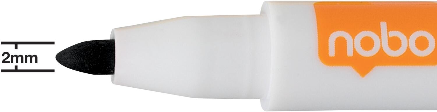 Nobo Mini Whiteboard Pen with Magnetic Eraser Cap Assorted (Pack of 6 ...