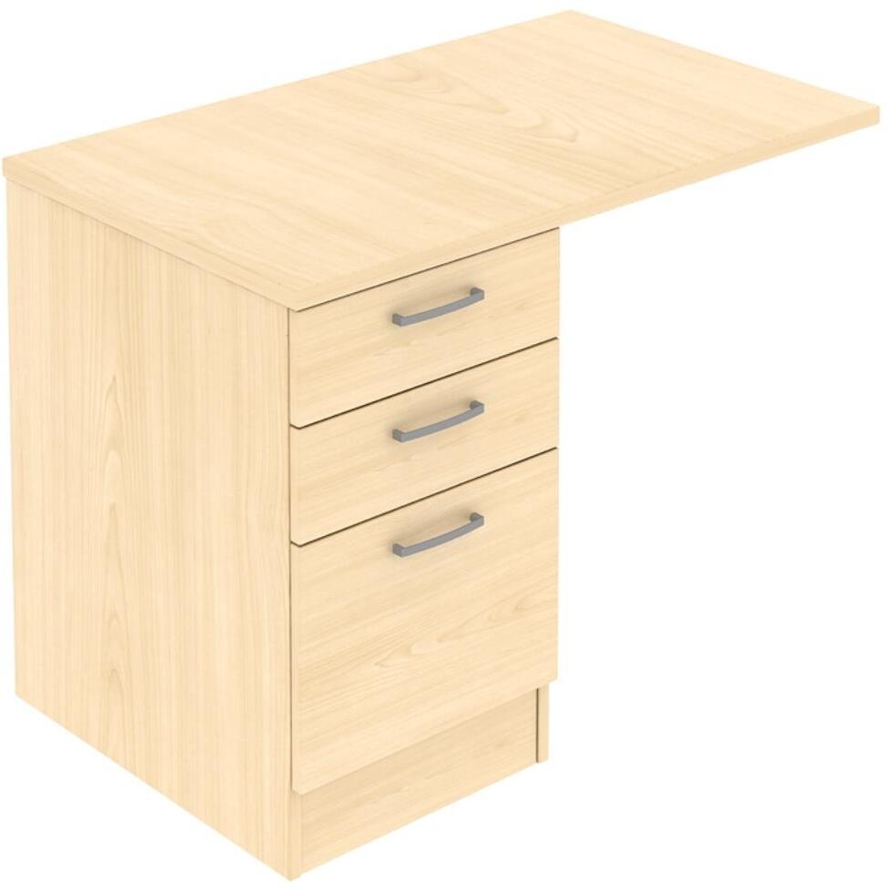Elite 3 Drawer Desk High Pedestal With Overhanging Top - Office ...
