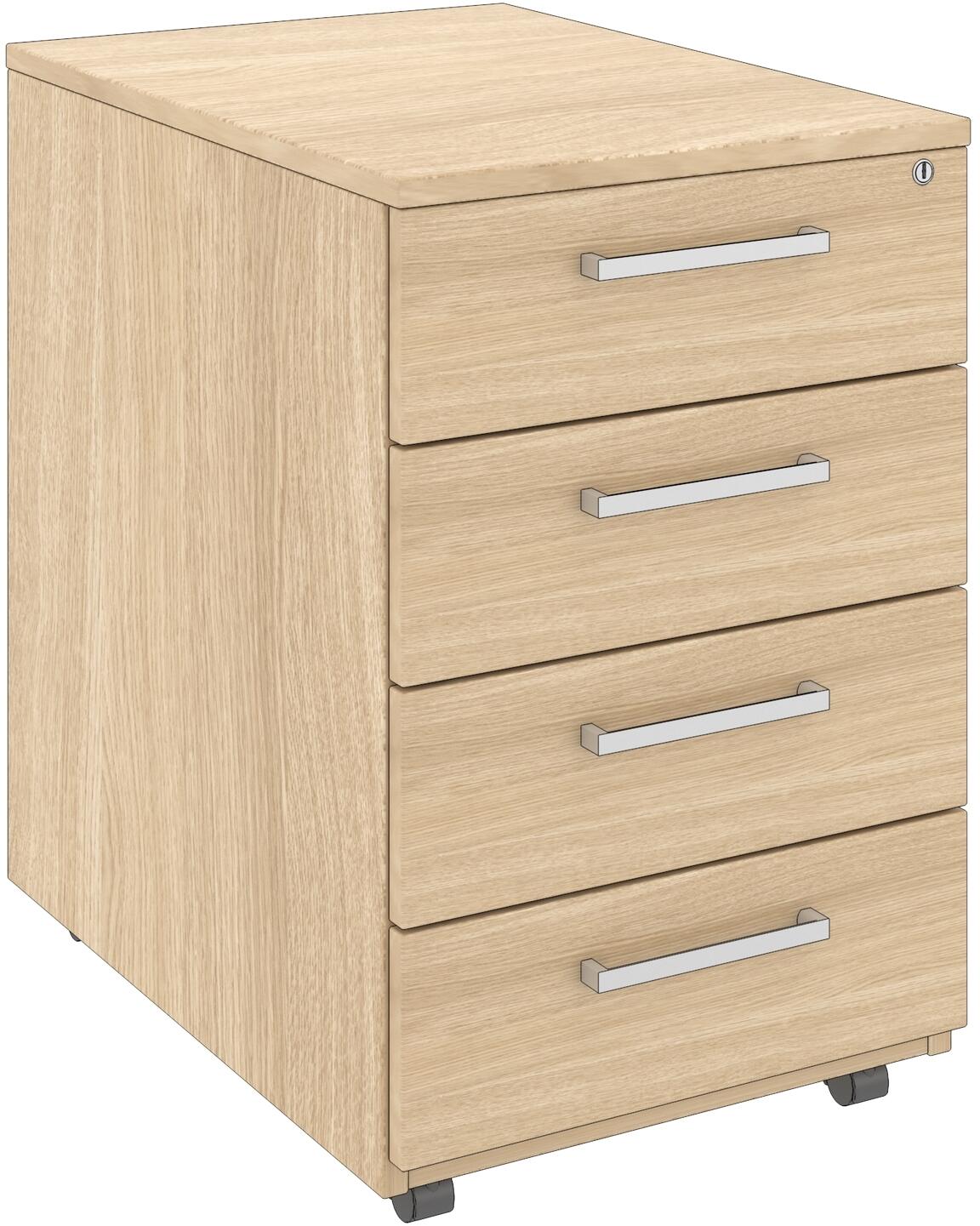 Elite 4 Drawer Narrow Mobile Pedestal - Office Furniture Direct