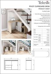 Teknik Pivot Cupboard Desk - Sonoma Oak Effect with Storage - Office ...
