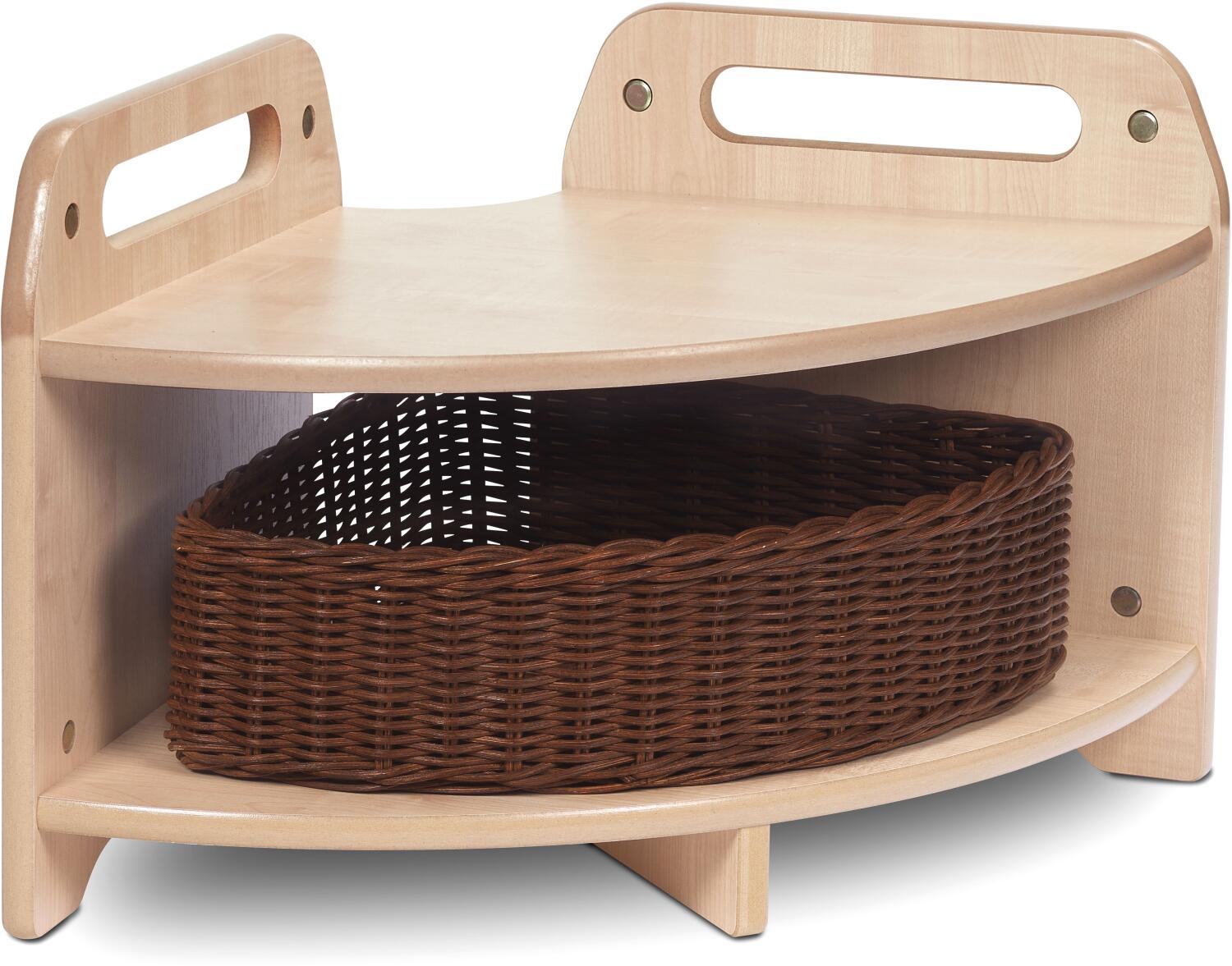 Millhouse Low Level Corner Unit with Basket, Dimensions W500xD500xH430mm - Office Furniture Direct