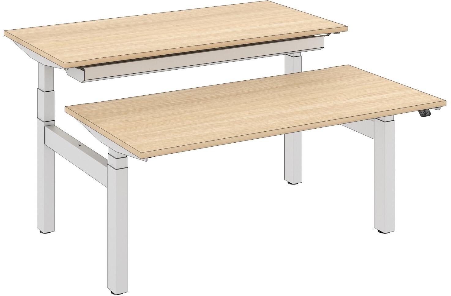 Elite Progress Plus Electric Adjustable Double Bench Desk 1600mm ...
