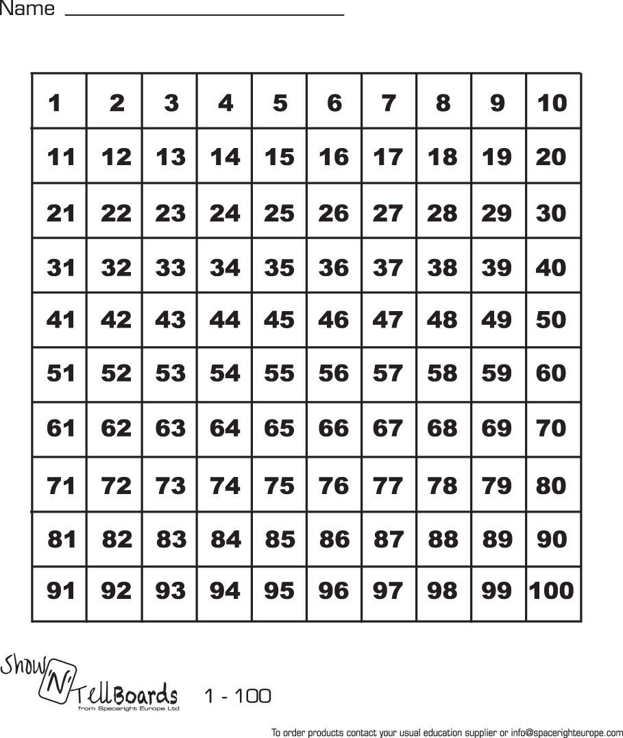 Spaceright A4 Flexible Show N Tell Boards 1-100 Grid Pack of 35 ...