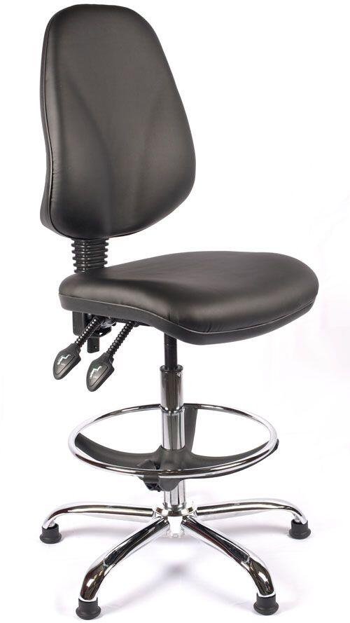 Chilli High Back Vinyl Draughtsman Chair with Adjustable Features ...
