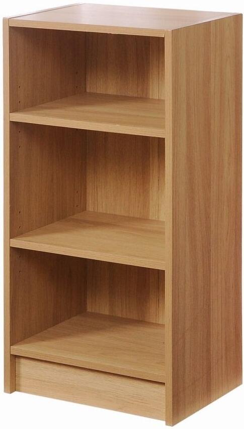 Essentials Small Narrow Oak Bookcase with Adjustable Shelves - Office ...