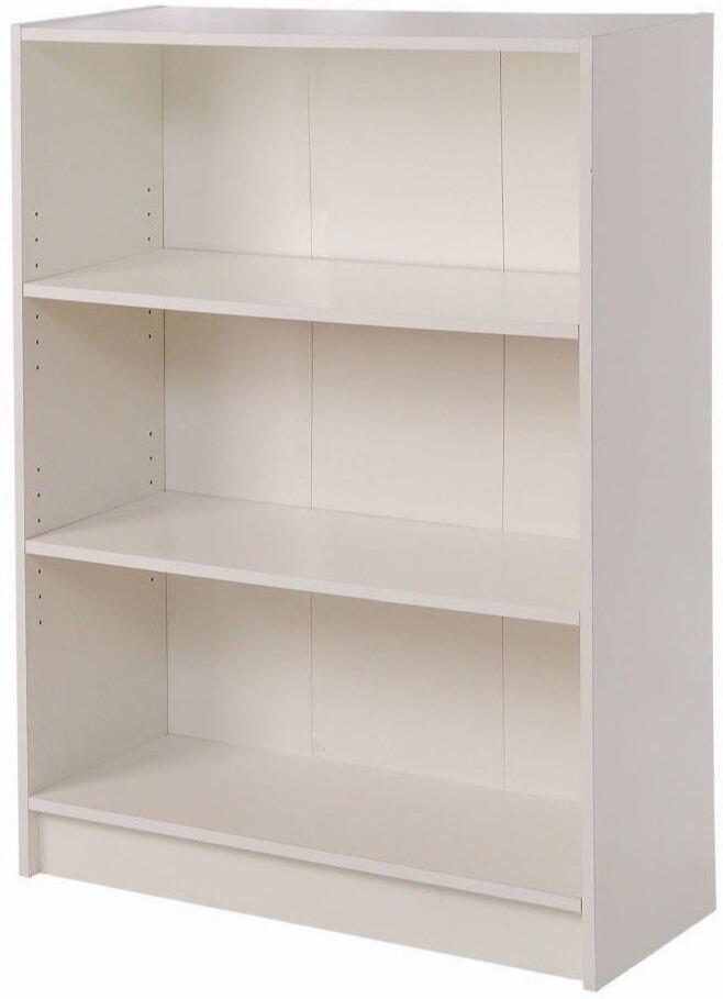 White Essentials Low Wide Bookcase with Adjustable Shelves - Office ...