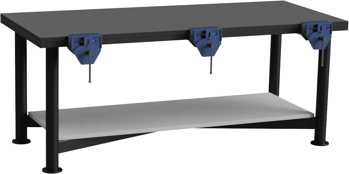 Willowbrook TekBench Phenolic Top 3 Person Bench with 3 Vices and ...