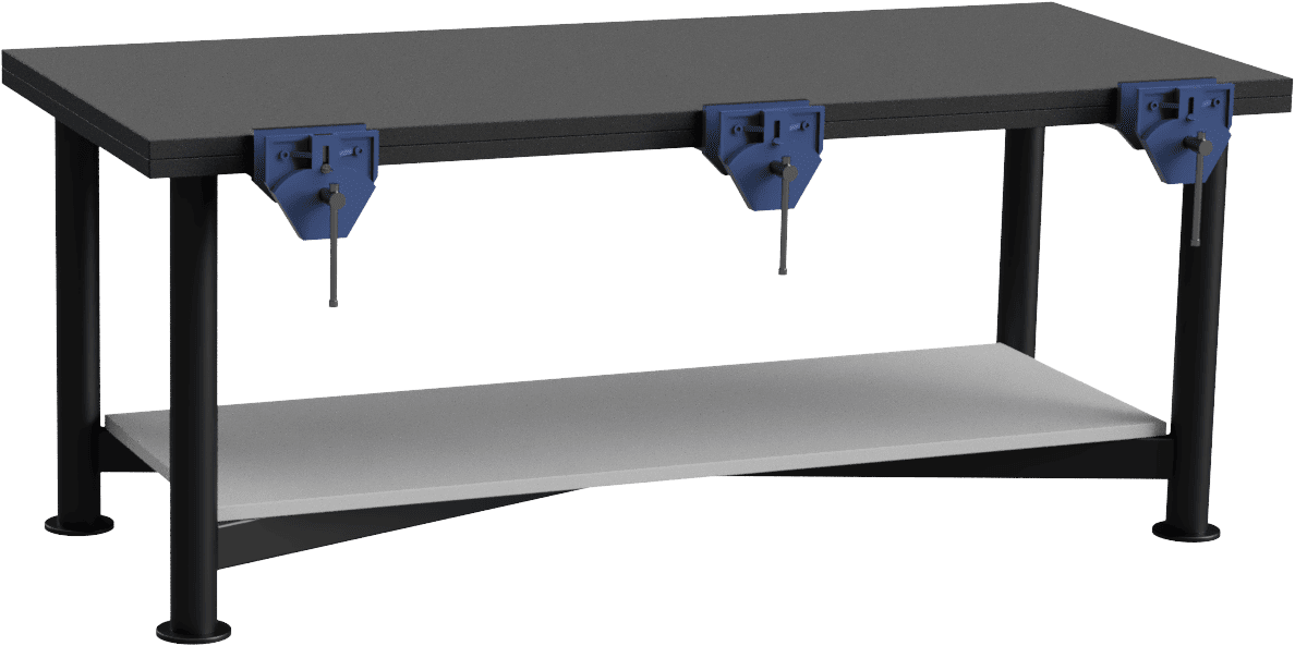 Willowbrook TekBench Phenolic Top 3 Person Bench with 3 Vices and ...